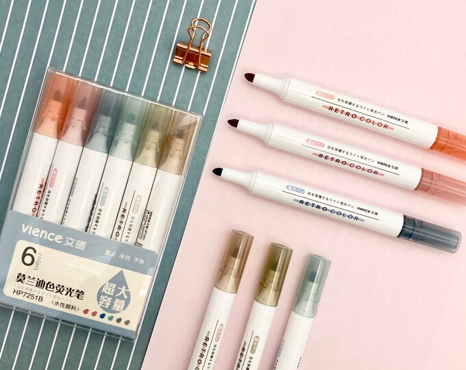 Retro Highlighter Set Vintage Highlighter Earth Tones Brown Beige ...