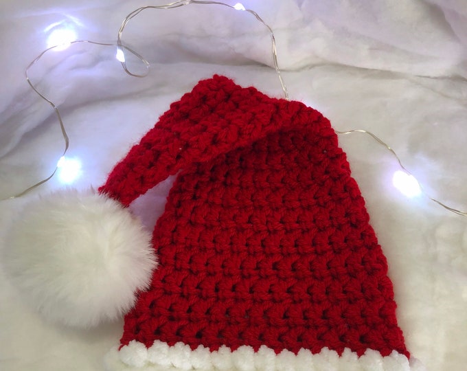 Child Santa Hat, Christmas Photo Prop, Christmas Hat, Santa Elf Hat ...