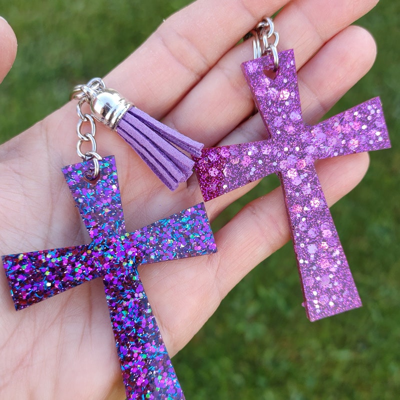 Cross Keychain - Etsy