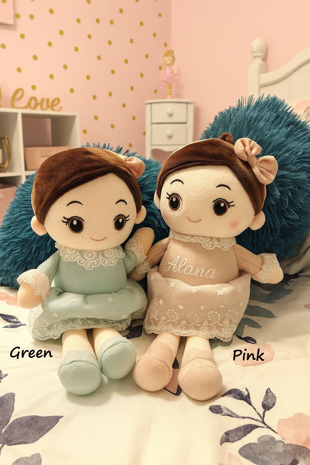 Personalized Girl Plush Dolls, Soft Plushie Gifts for Girls, Christmas ...