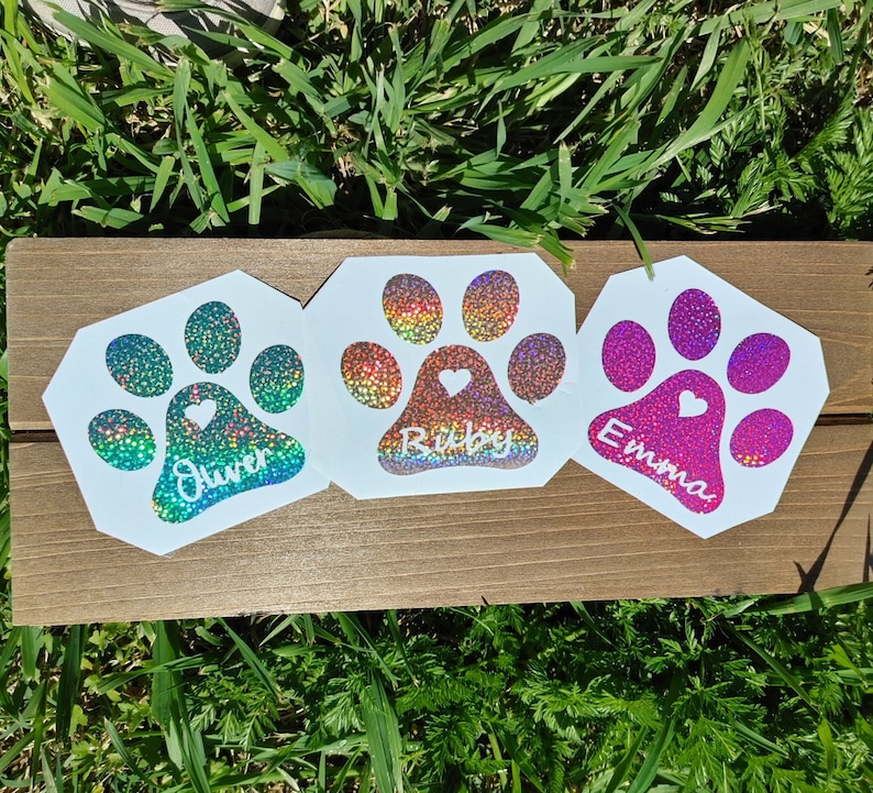Paw Print Sticker Paw Decal Pet Name Decal Paw Print - Etsy