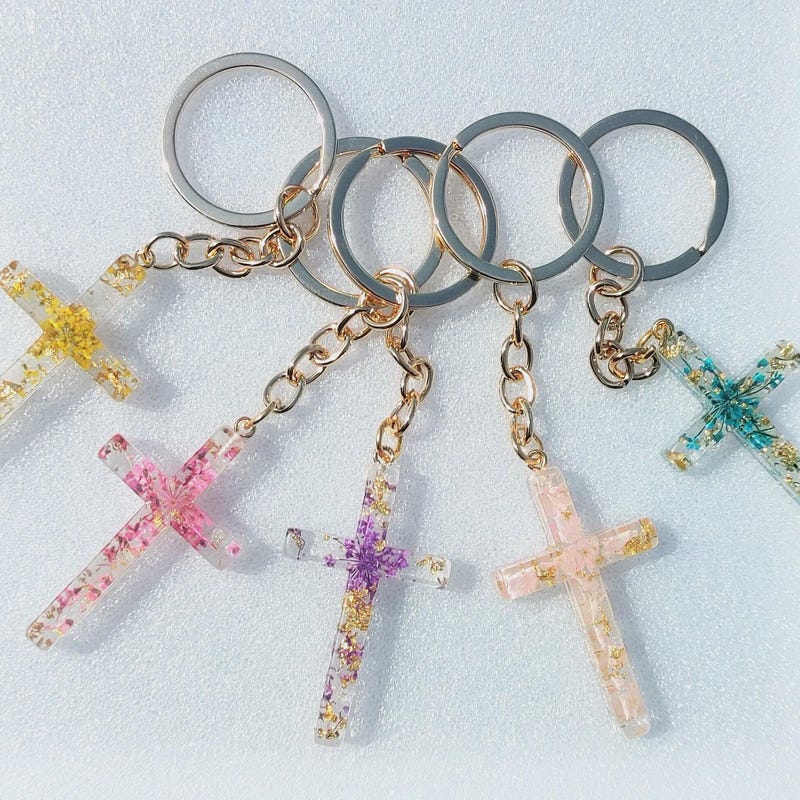 Cross Keychain - Etsy