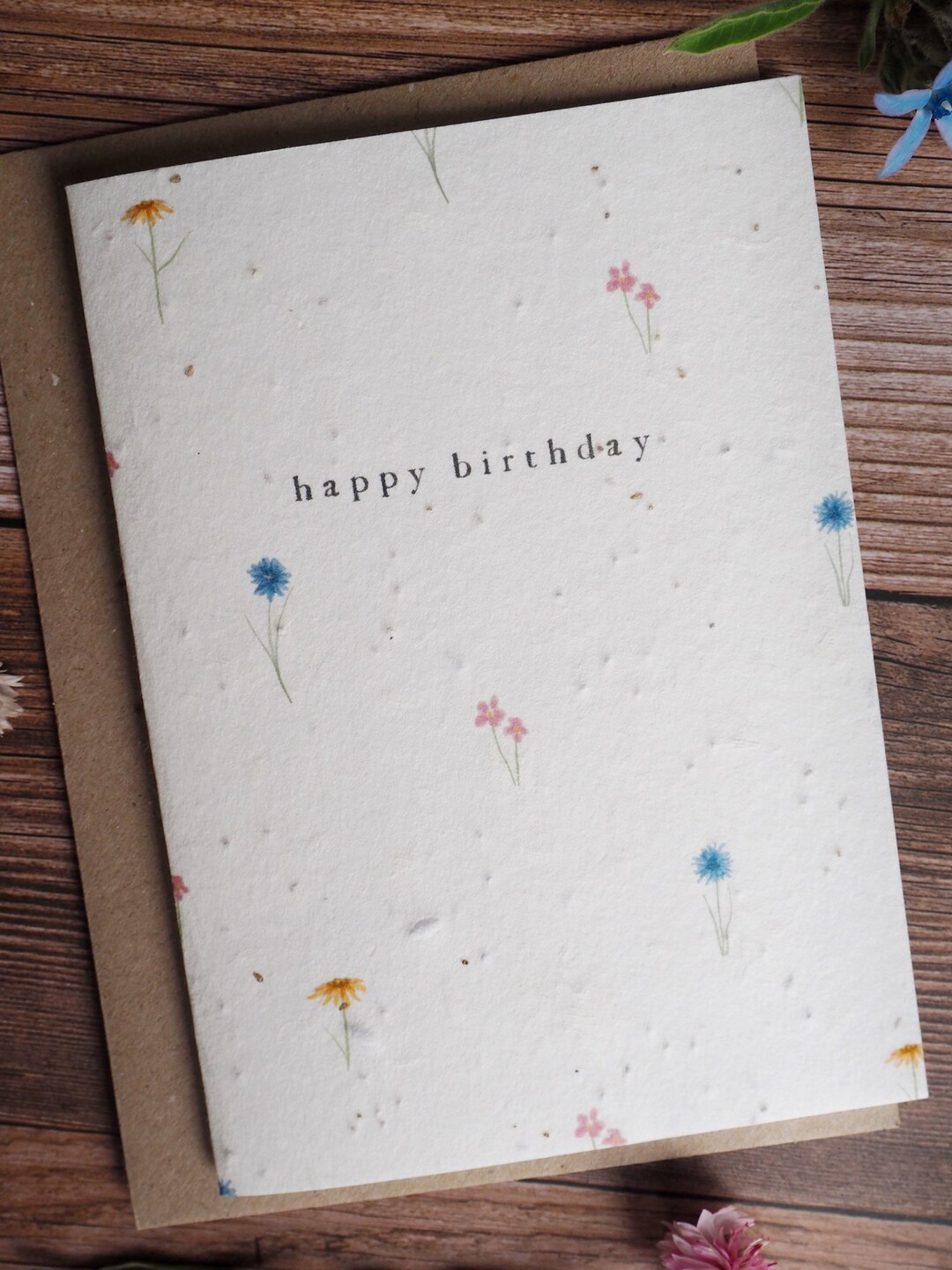 Plantable Seed Card Happy Birthday Ditsy Wildflowers - Etsy