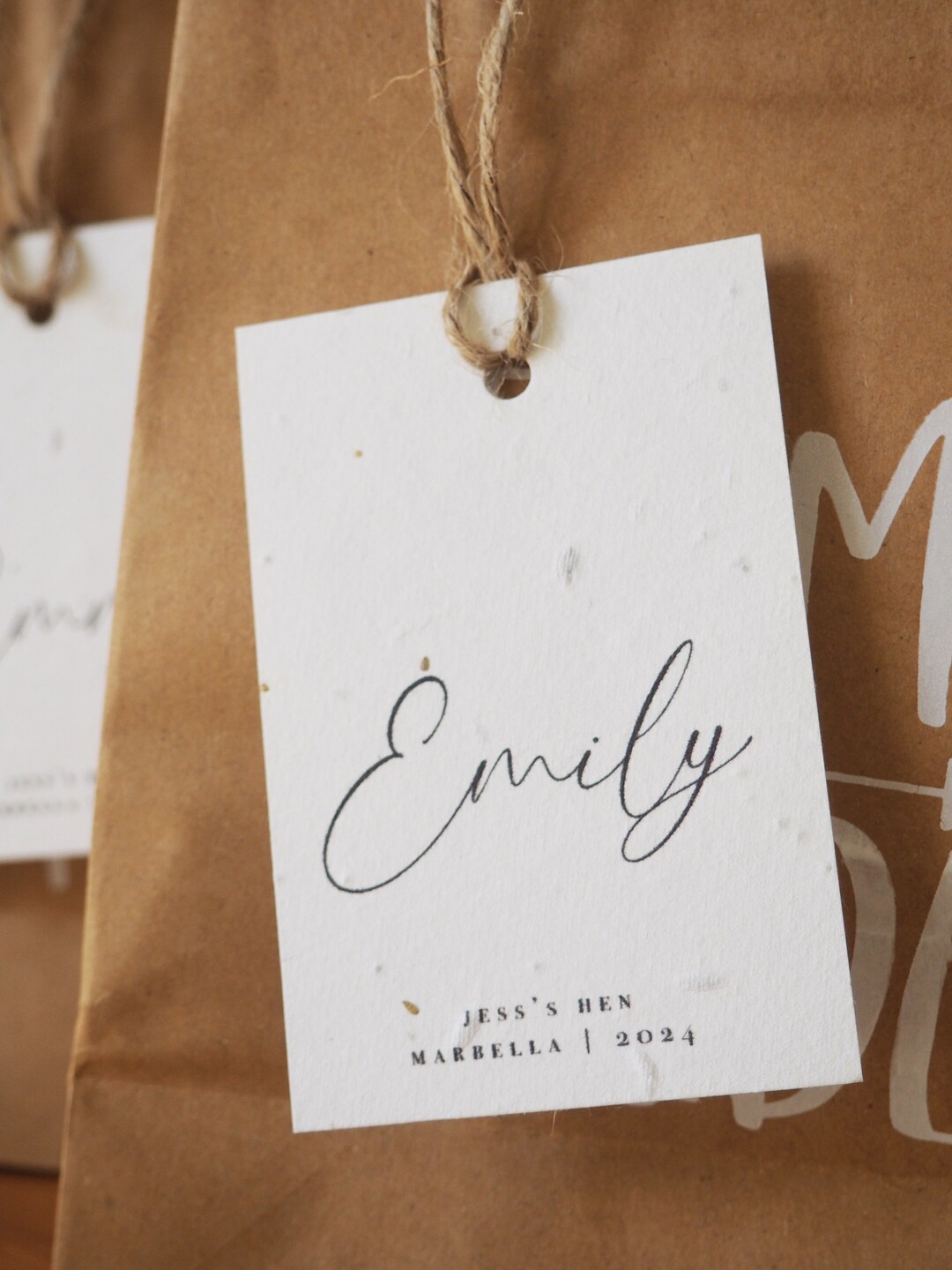 Hen Party Name Tag Plantable Wildflower Seed Paper Handmade ...