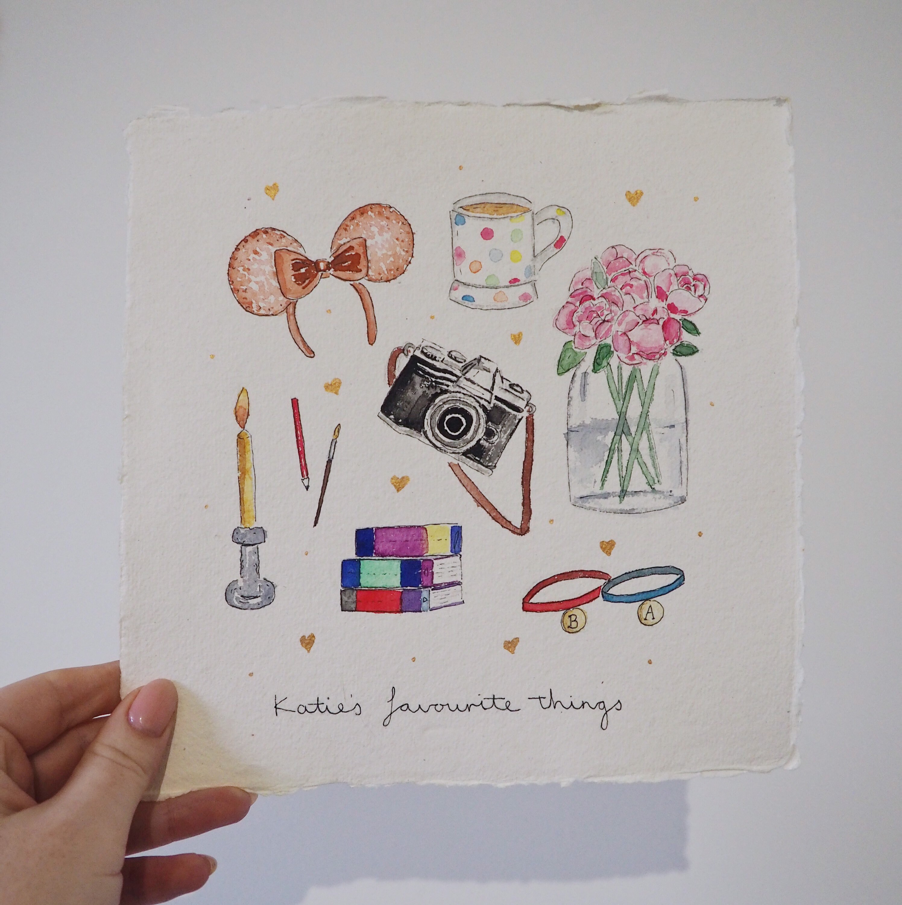 My Favourite Things Illustration Personalised Hand Painted | Etsy