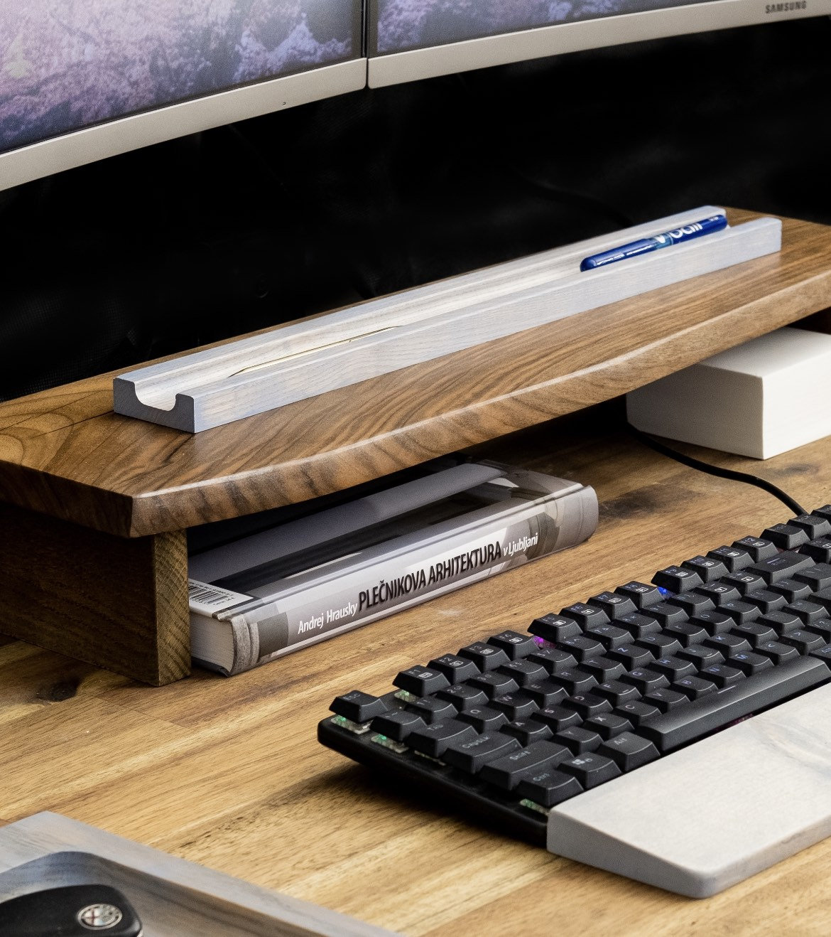 Monitor Stand for PC Dream Setup | Wood Organization Desk Stand ...