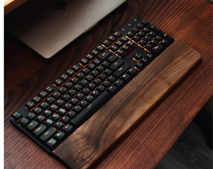 Walnut Wrist Rest for Mechanical Keyboards | Handmade Wood Support ...