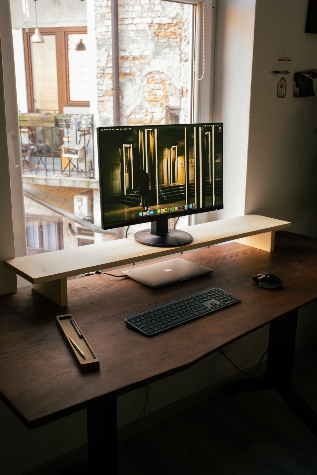 Maple Monitor Stand Display Riser Organisation Desk Shelf | Handmade ...