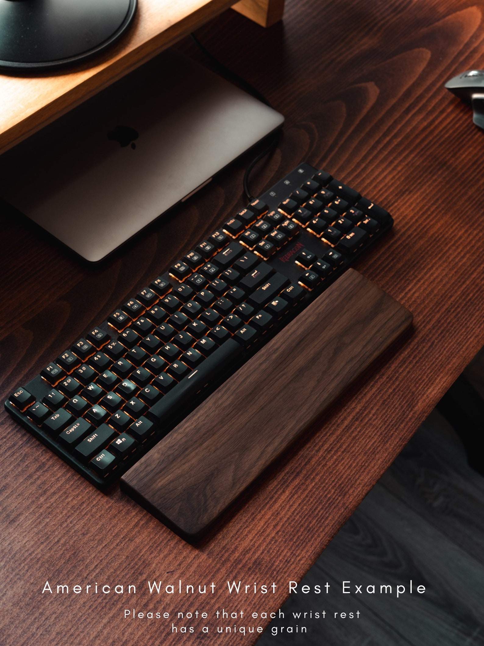 Walnut Wrist Rest for Mechanical Keyboards Handmade Wood - Etsy
