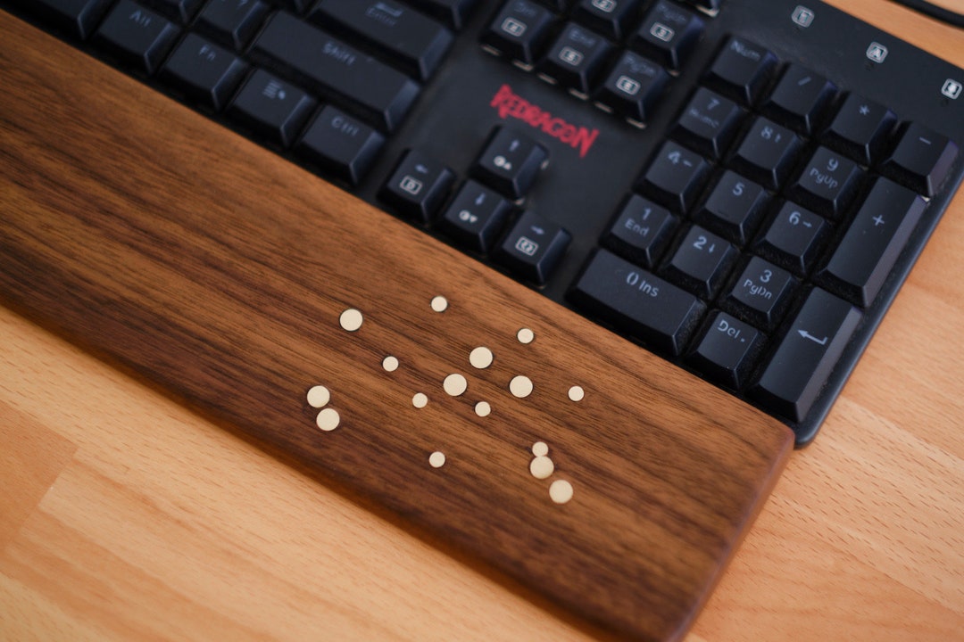Inlayed Brass Walnut Wrist Rest for Mechanical Keyboards | Handmade ...
