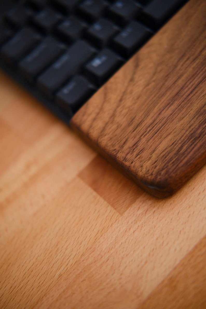 Walnut Wrist Rest for Mechanical Keyboards | Handmade Wood Support ...