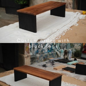 Walnut Monitor Stand for PC Setup | Wood Organization Desk Stand Shelf ...