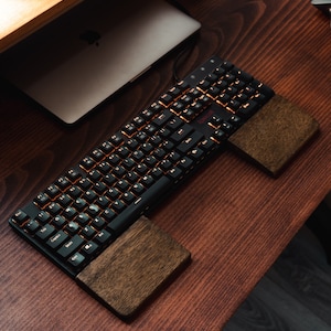 Split Keyboard Wrist Rest for Mechanical Keyboard Real Wood Wrist Pad ...