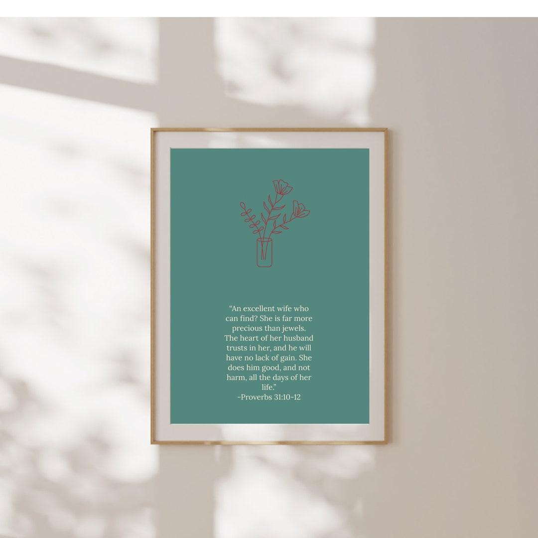 Digital Download. Printable Proverbs 31. 8.5x11. Perfect Gift for Wife ...