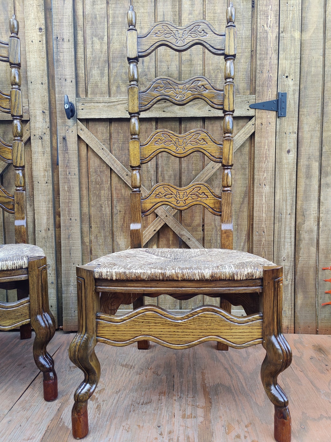 Ladder Back Chairs, Rustic Decor Dining Chairs, # Set of 4 Dining ...