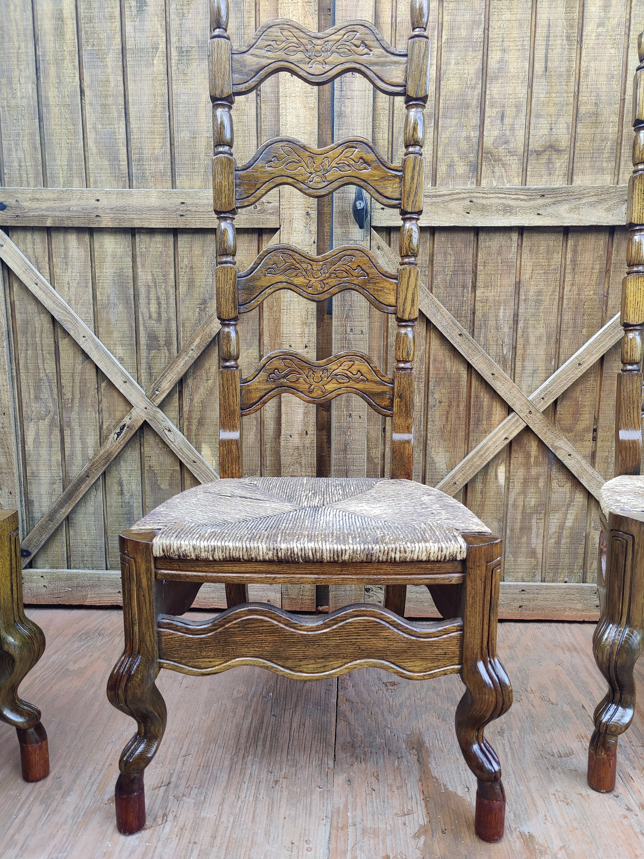 Ladder Back Chairs, Rustic Decor Dining Chairs, # Set of 4 Dining ...