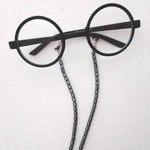 Glasses Chain for Men, Black Glasses Chain, Eyeglass Chain Beaded ...