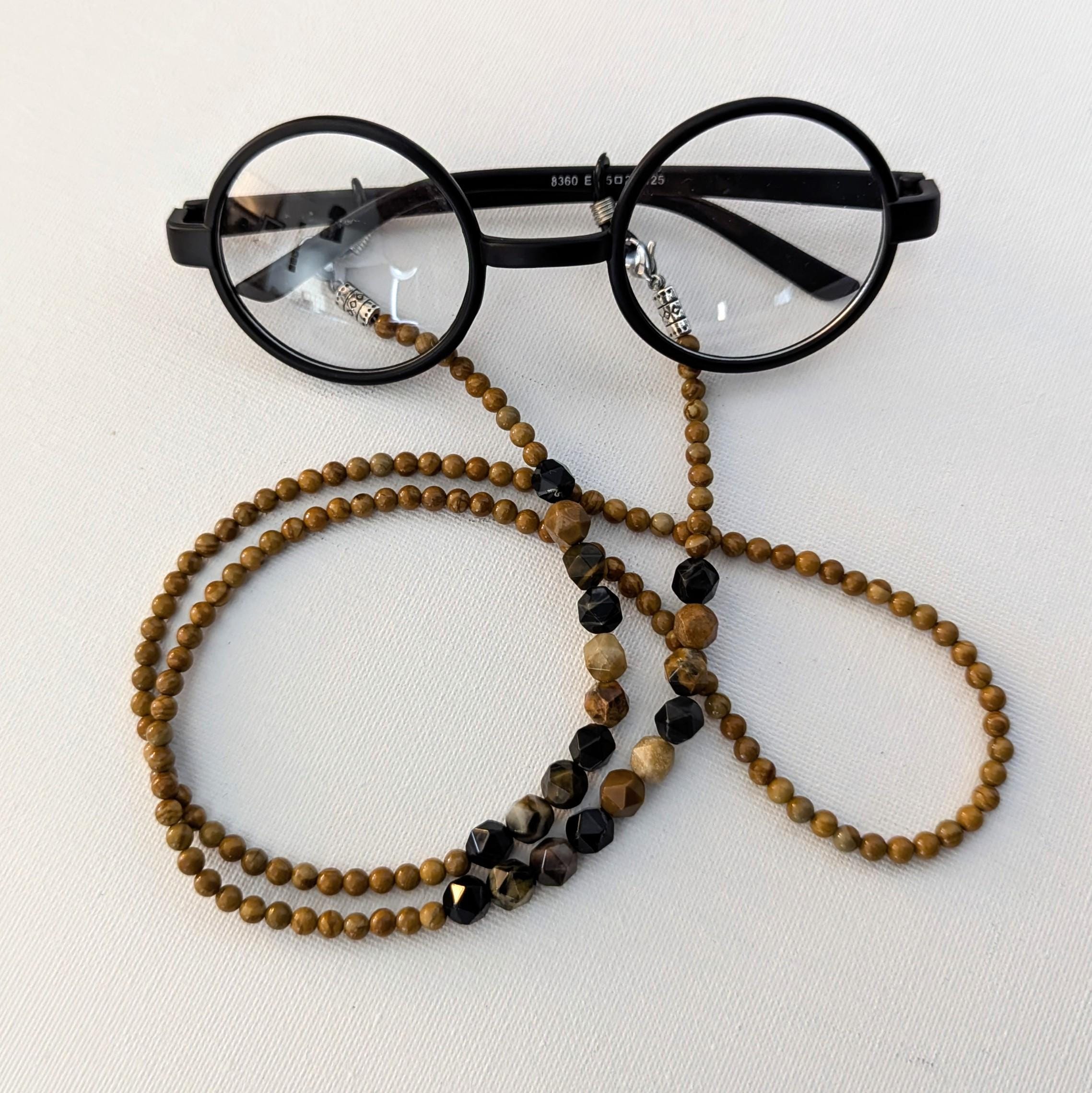 Men Glasses Chain for Men, Beaded Glasses Chain, Wooden Glasses Chain ...