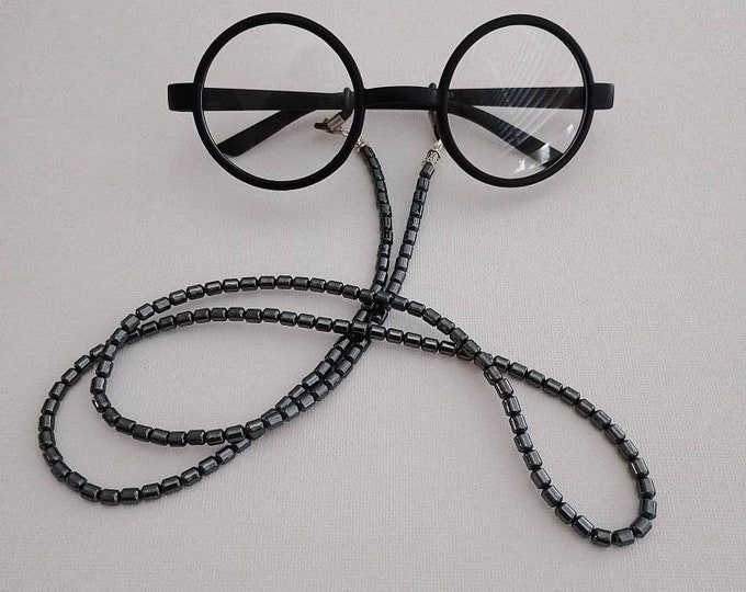 Glasses Chain for Men, Black Glasses Chain, Eyeglass Chain Beaded ...
