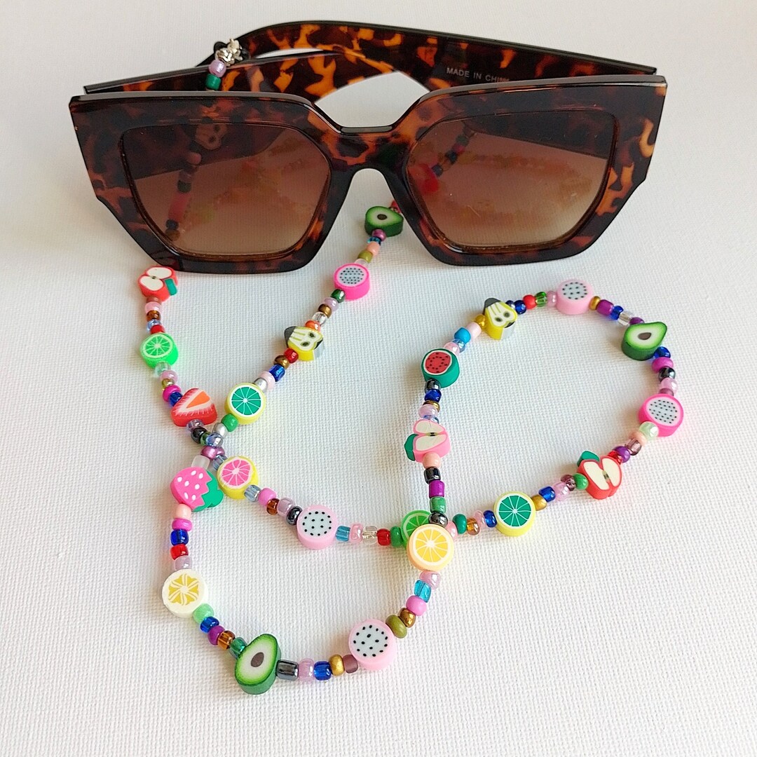 Glasses Chain Beaded, Sunglasses Chain, Pastel Jewellery, Fruit ...