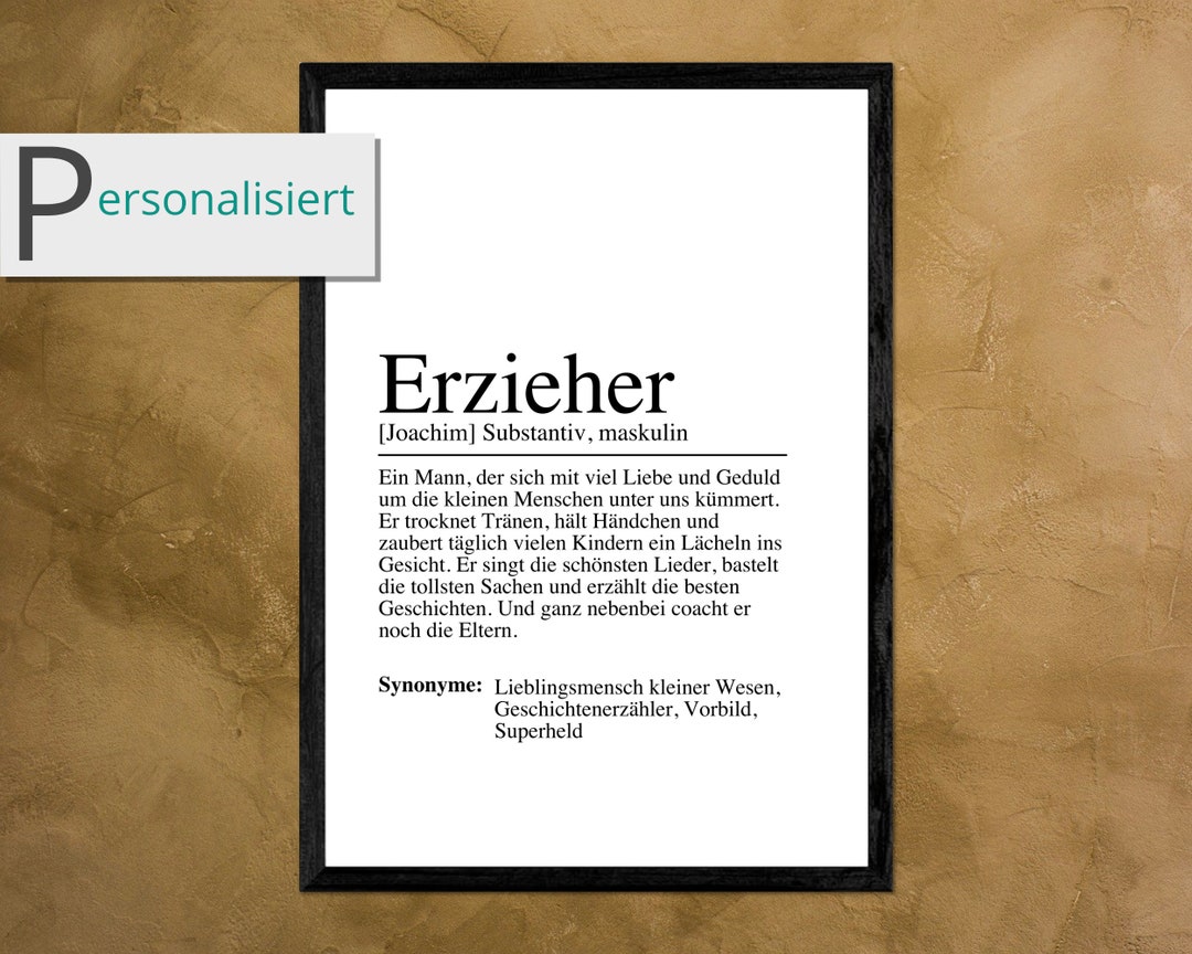 EDUCATOR Definition Poster Picture DIN Gift - Etsy