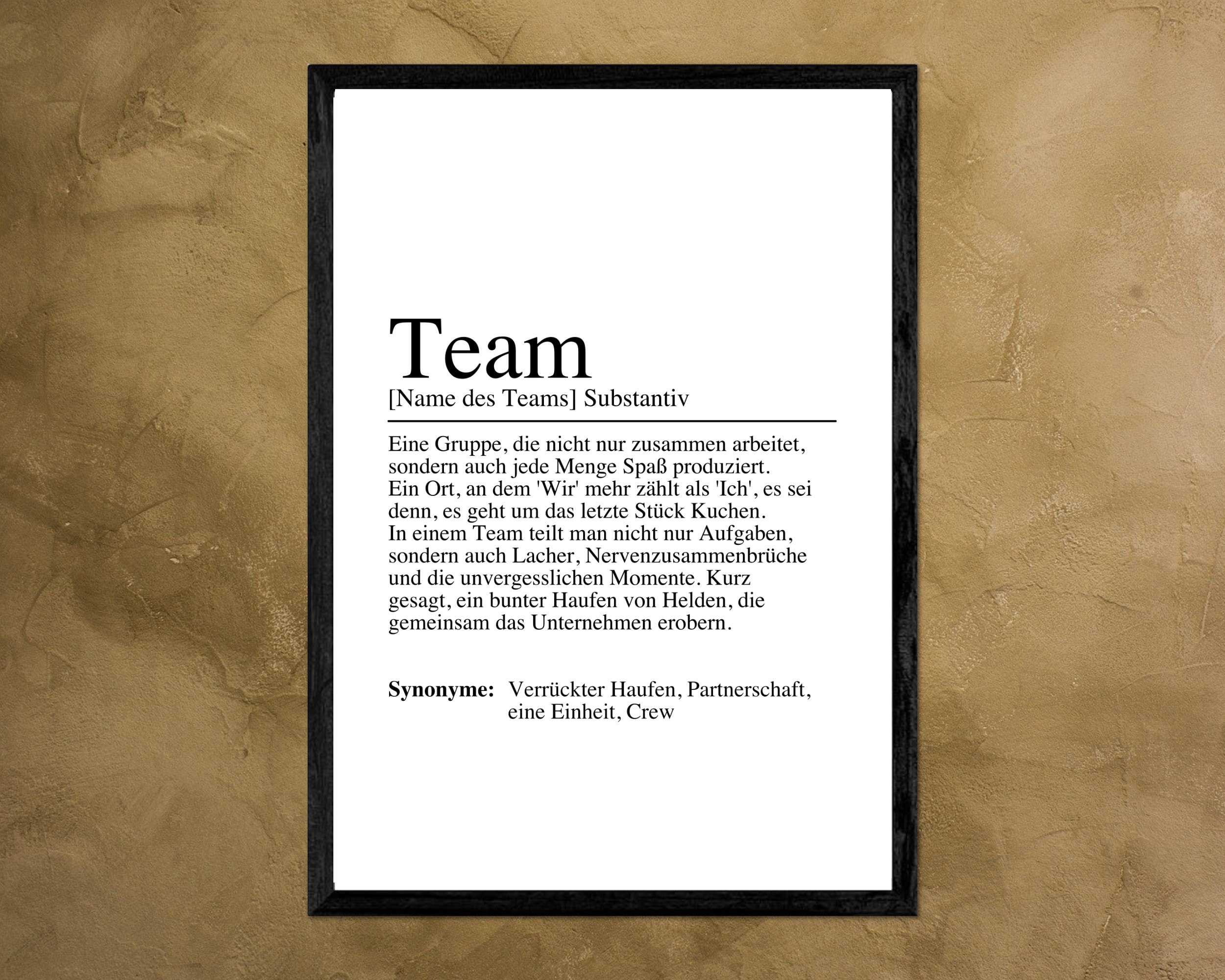 Definition TEAM Poster, Din A4, A5 oder Digital - Das perfekte Geschenk ...