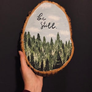 Be Still Hand Painted Wood Slice | Etsy