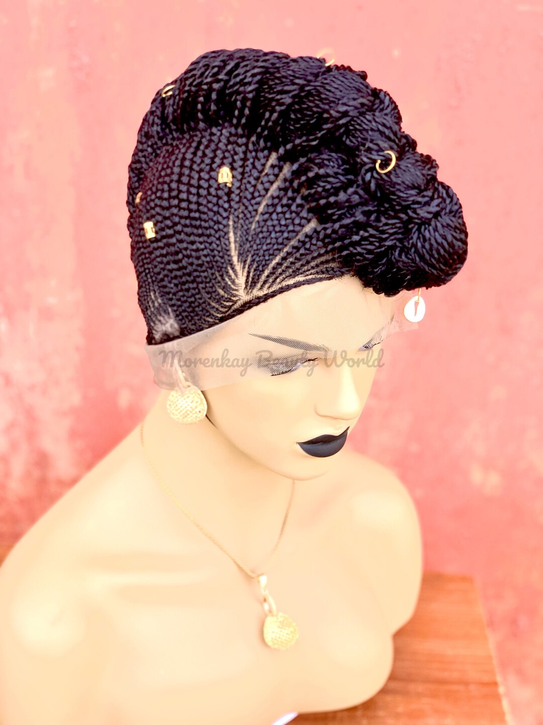 Full Lace Wig Braided Wigs for Blace Women Human Hair Natural Root Gift ...