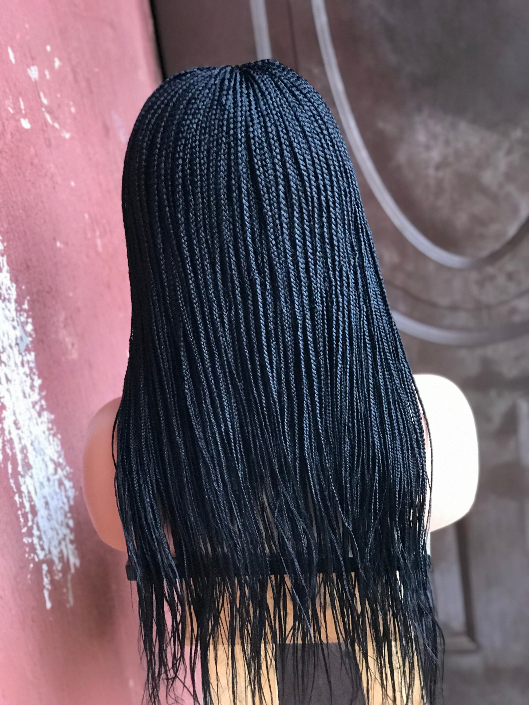 Ready to Ship Jet Black Knotless Braids Center Part Lace - Etsy