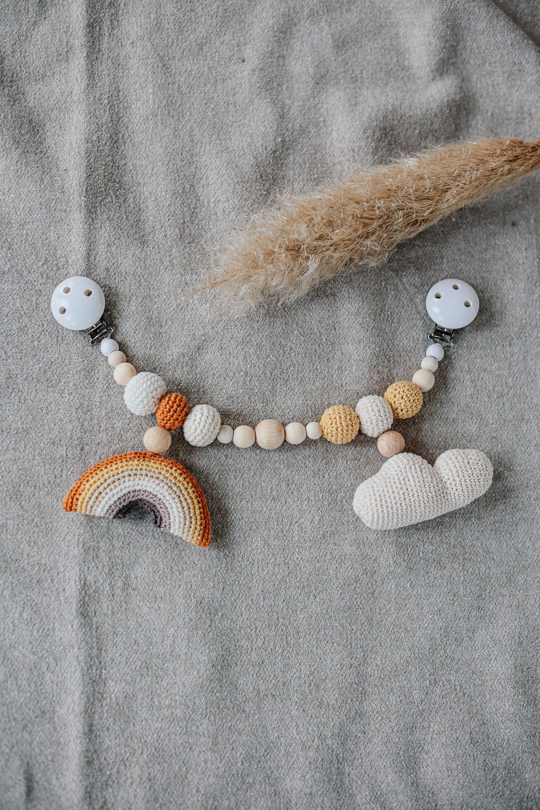 Pram Chain Rainbow and Cloud White/ochre - Etsy