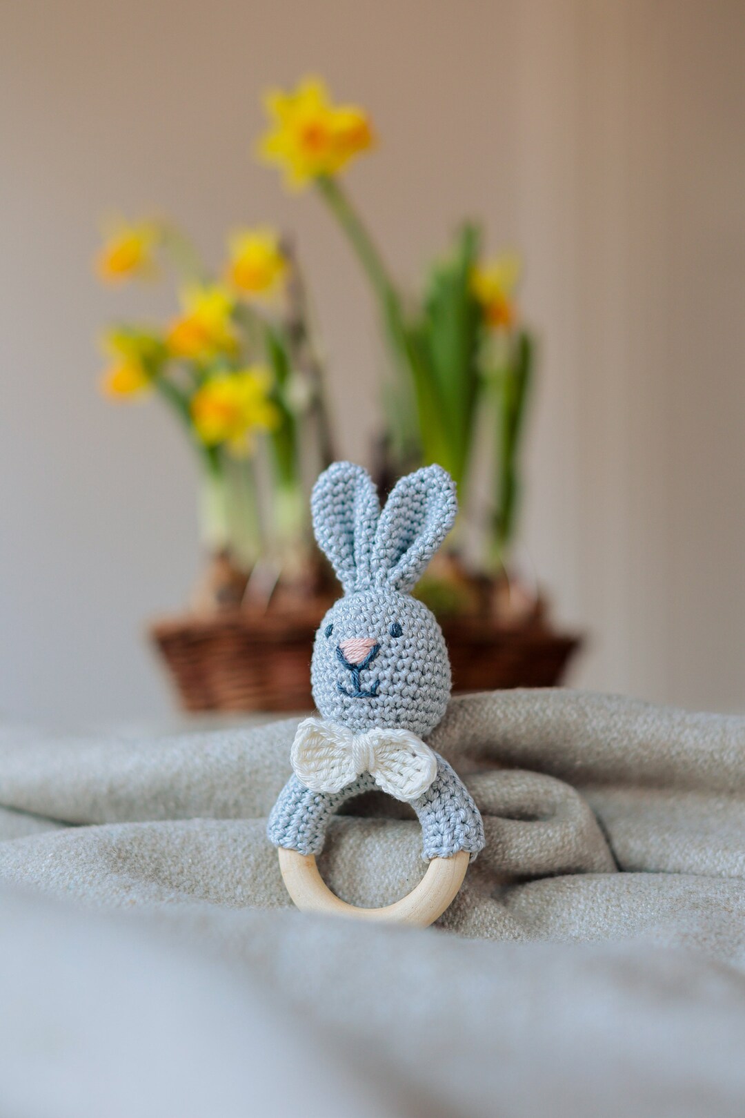 Hare Rattle Light Blue Rattle Rabbit Baby Rattle Baby Toys - Etsy