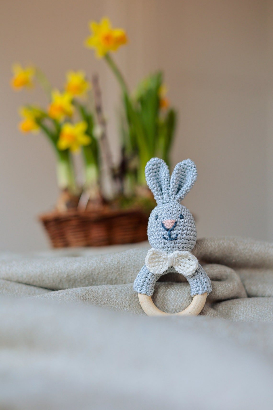 Hare Rattle Light Blue Rattle Rabbit Baby Rattle Baby Toys - Etsy