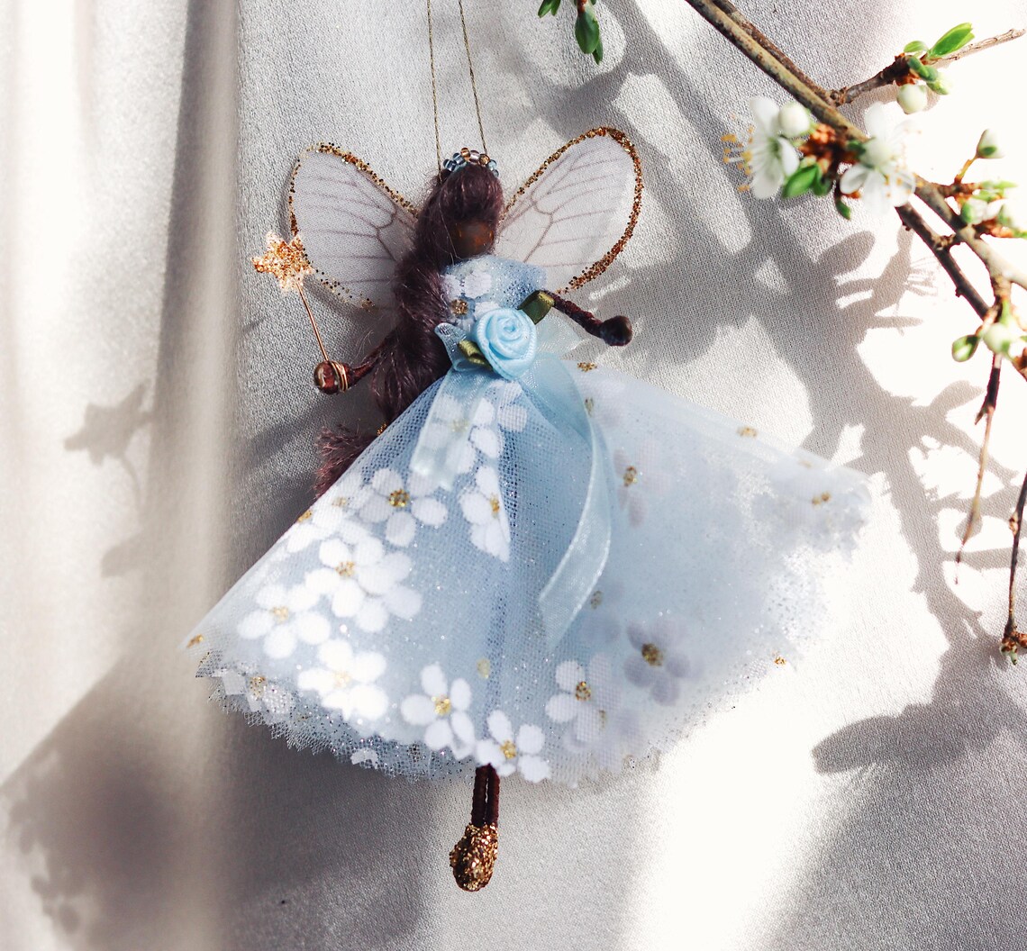 Forget-me-not Hanging Fairy Doll Decoration, Remembrance Gift, Guardian ...