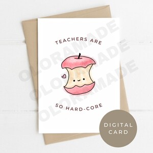 Printable Teacher Appreciation Card Printable Card Downloadable Teacher ...