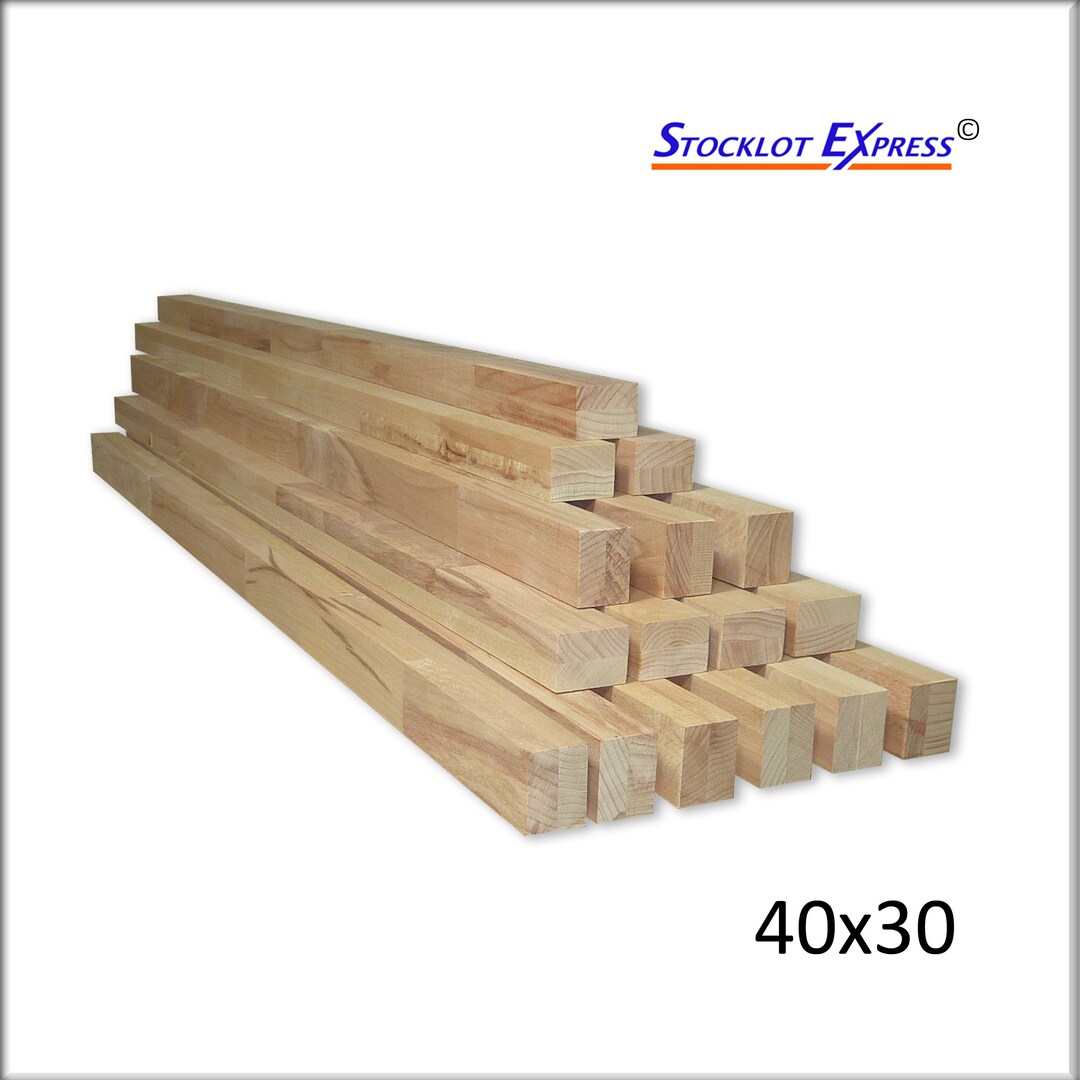 Planed Wooden Strip Squared Timber DIY 40x30mm 100cm Beech, Slats ...