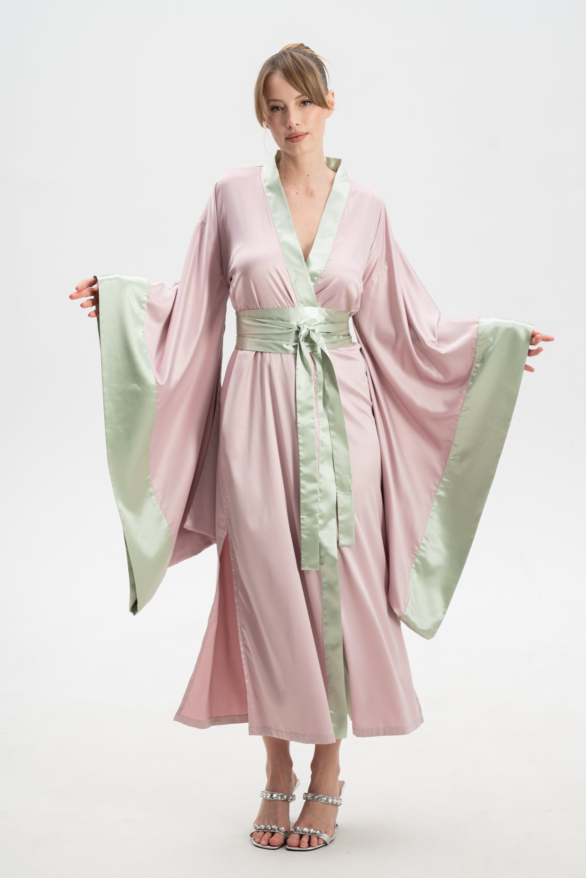 Kimono Robe, Kimono Dressing Gown, Silk Kimono Satin Kimono Silk ...
