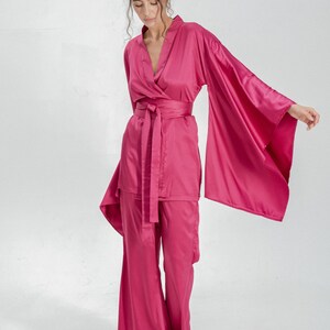 Kimono Robe, Silk Kimono, Kimono Pyjamas, Japanese Kimono Pajamas, Silk ...