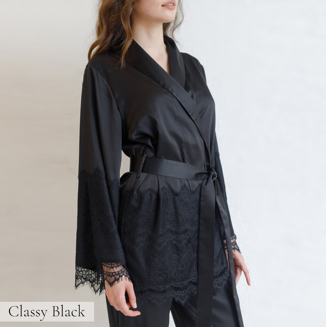 Black Silk Pajamas, Silk Pyjamas, Silk Pajamas for Women, Silk Pyjamas ...