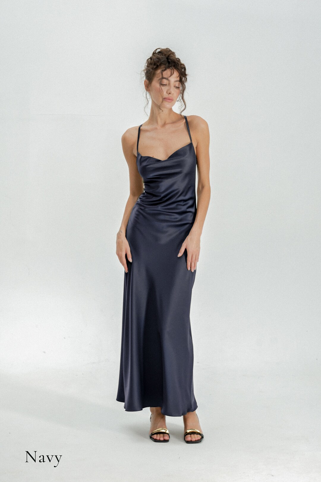 Prom Dress, Openback Dress, Silk Dress, Maxi Dress, Cowl Neck Dress ...