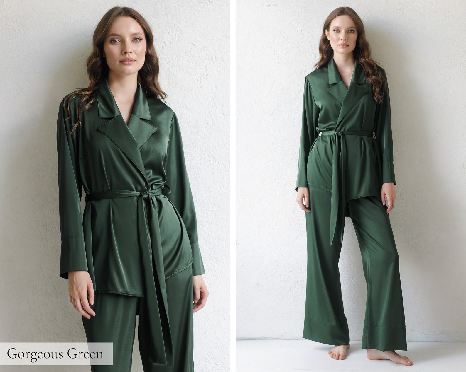 Silk Pajamas for Women Silk Pajama Set Womens Long Pyjamas - Etsy UK