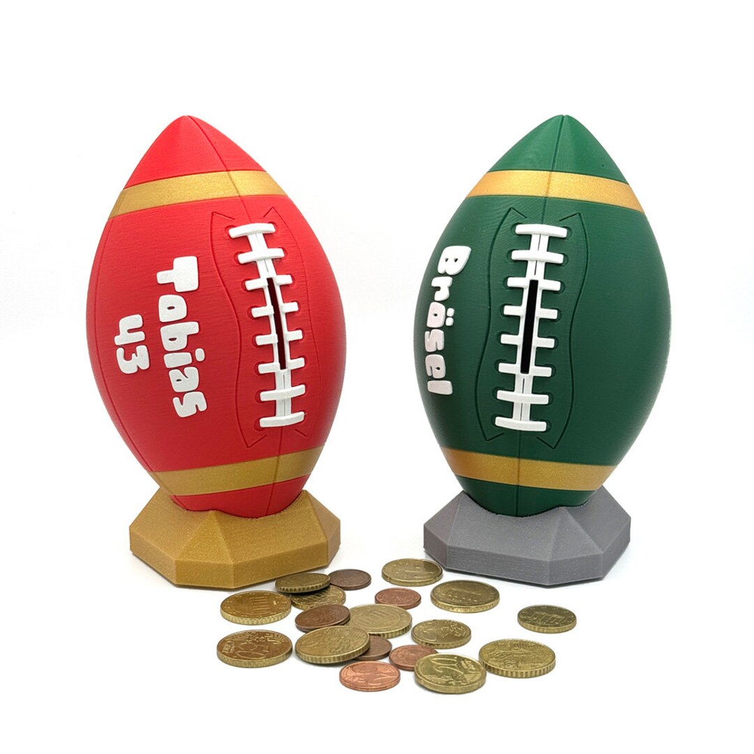 Football Money Box, Personalizable With Name in Different Colors - Etsy