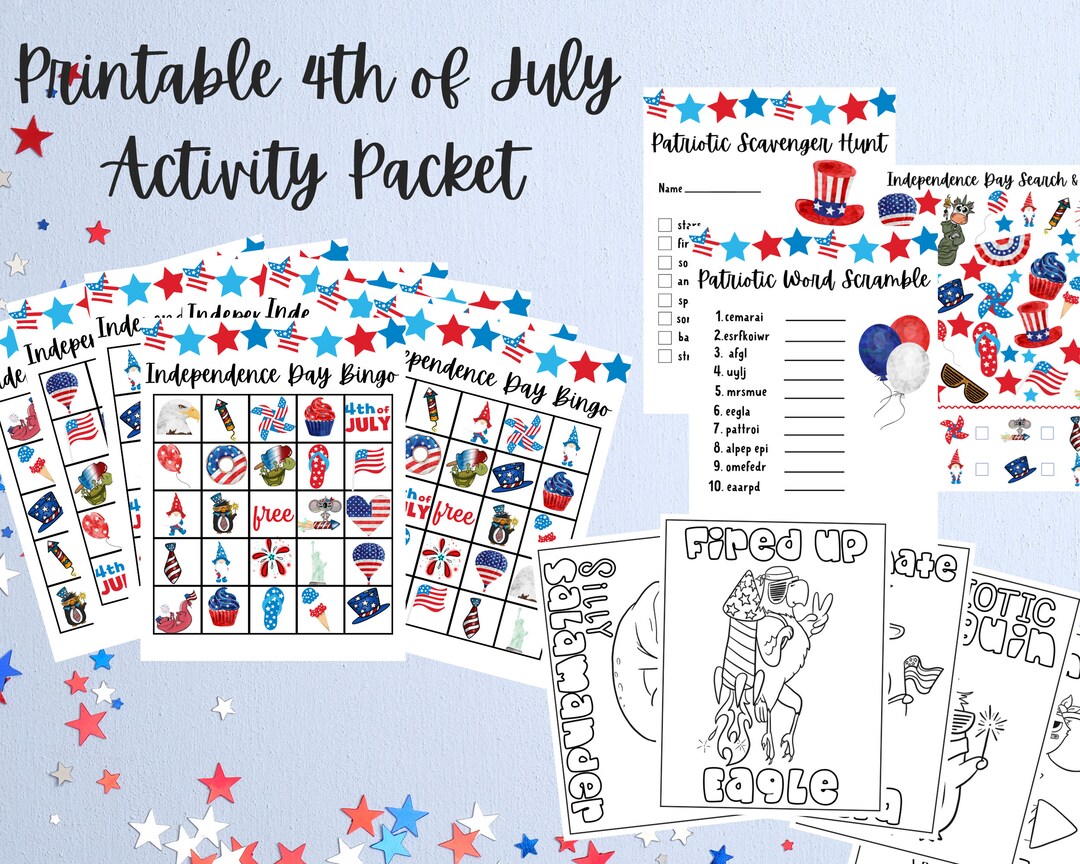 4th of July Activities for Kids, Independence Day Activity Printable ...