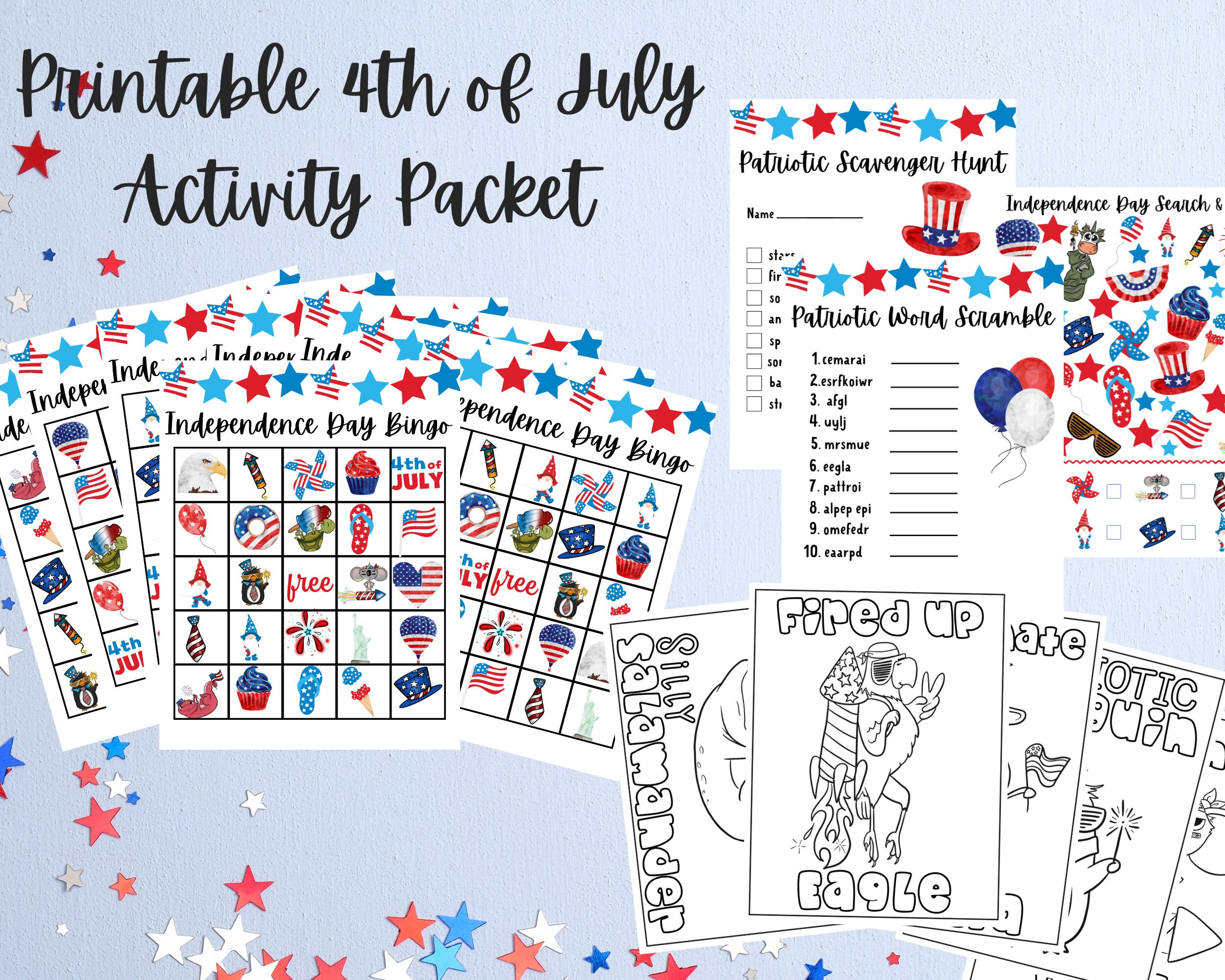4th of July Activities for Kids, Independence Day Activity Printable ...