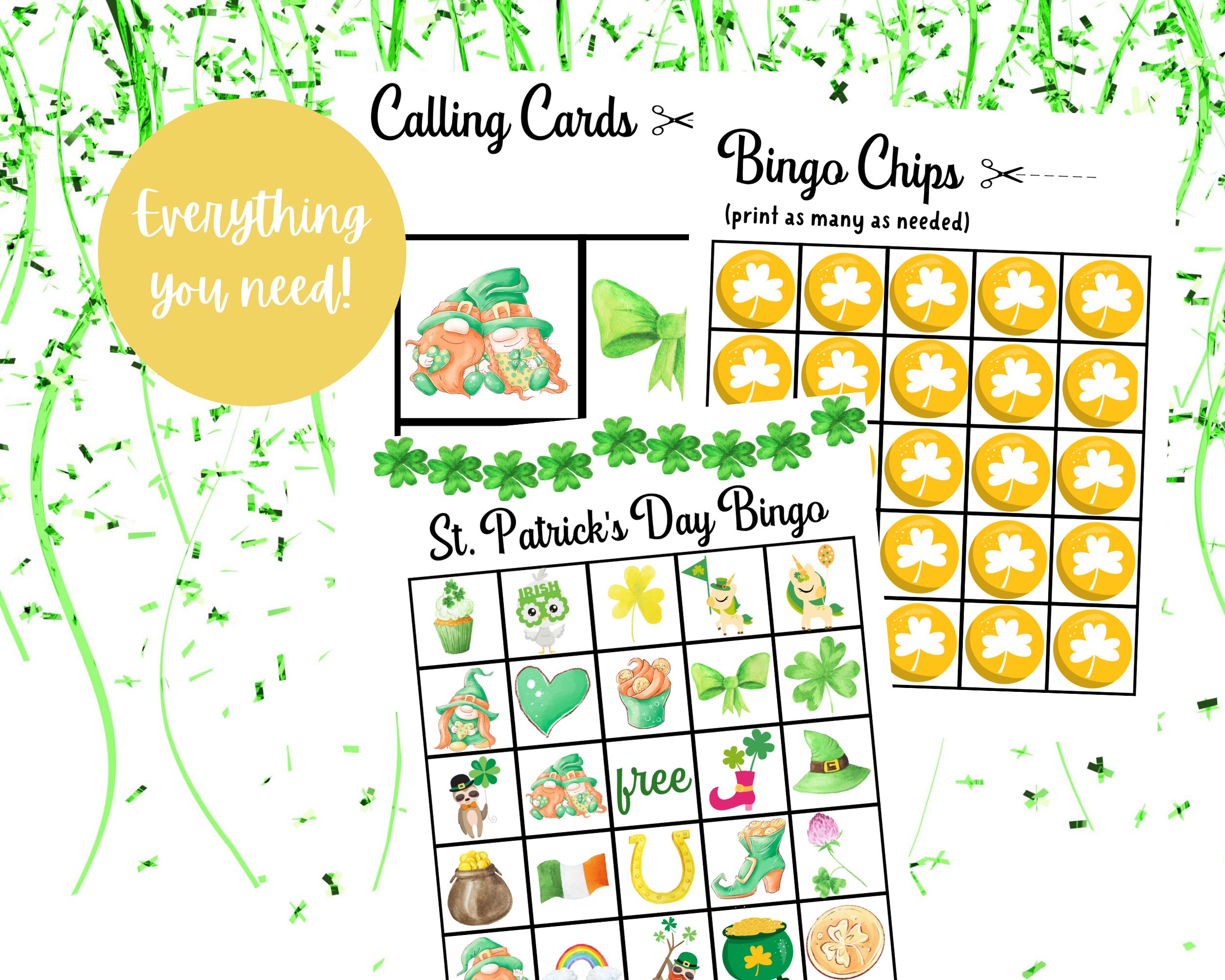 St. Patrick's Day Bingo, St. Patrick's Day Activity Printable, Holiday ...