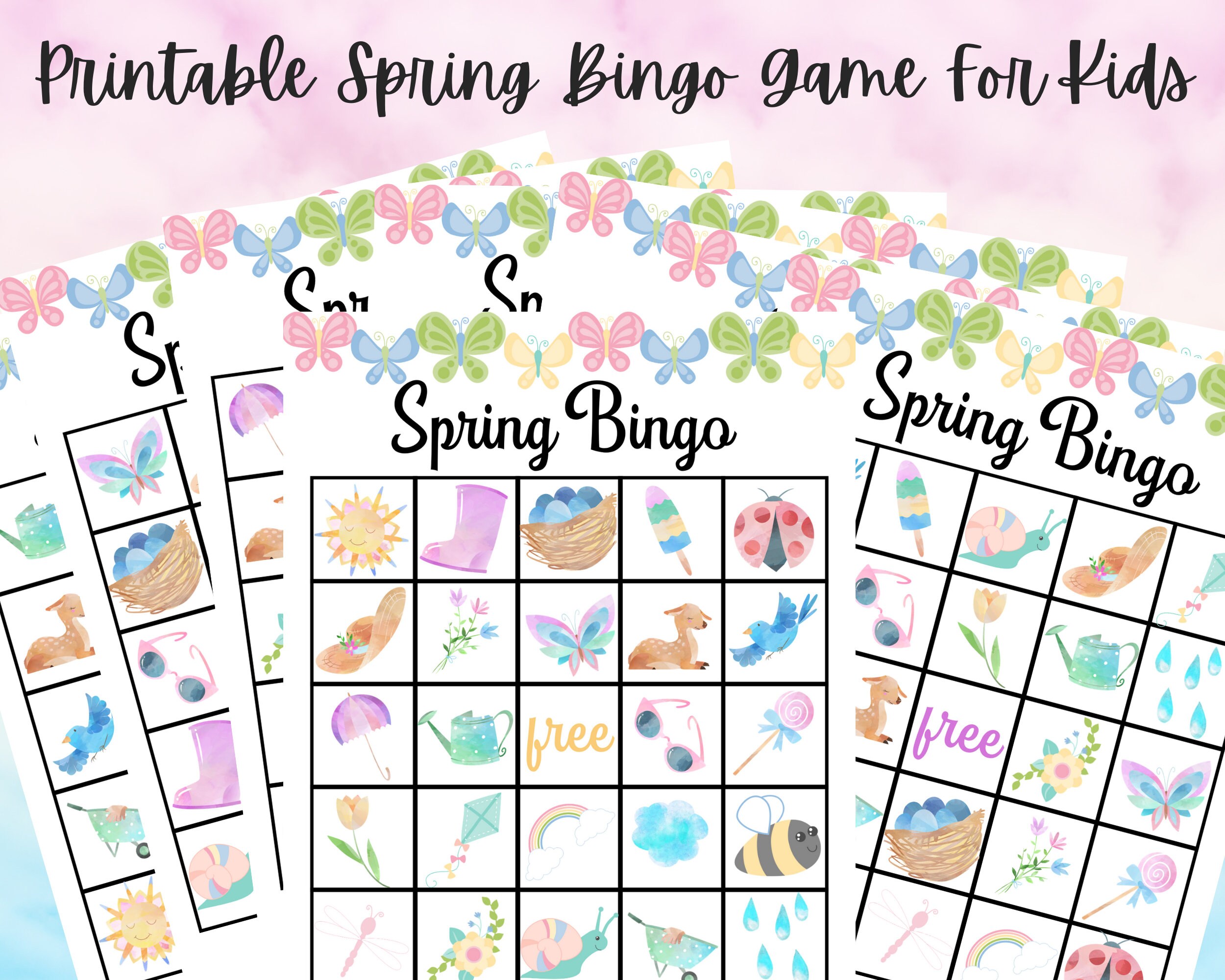 Buy Spring Bingo Game, Spring Activities for Kids, Printable Spring ...