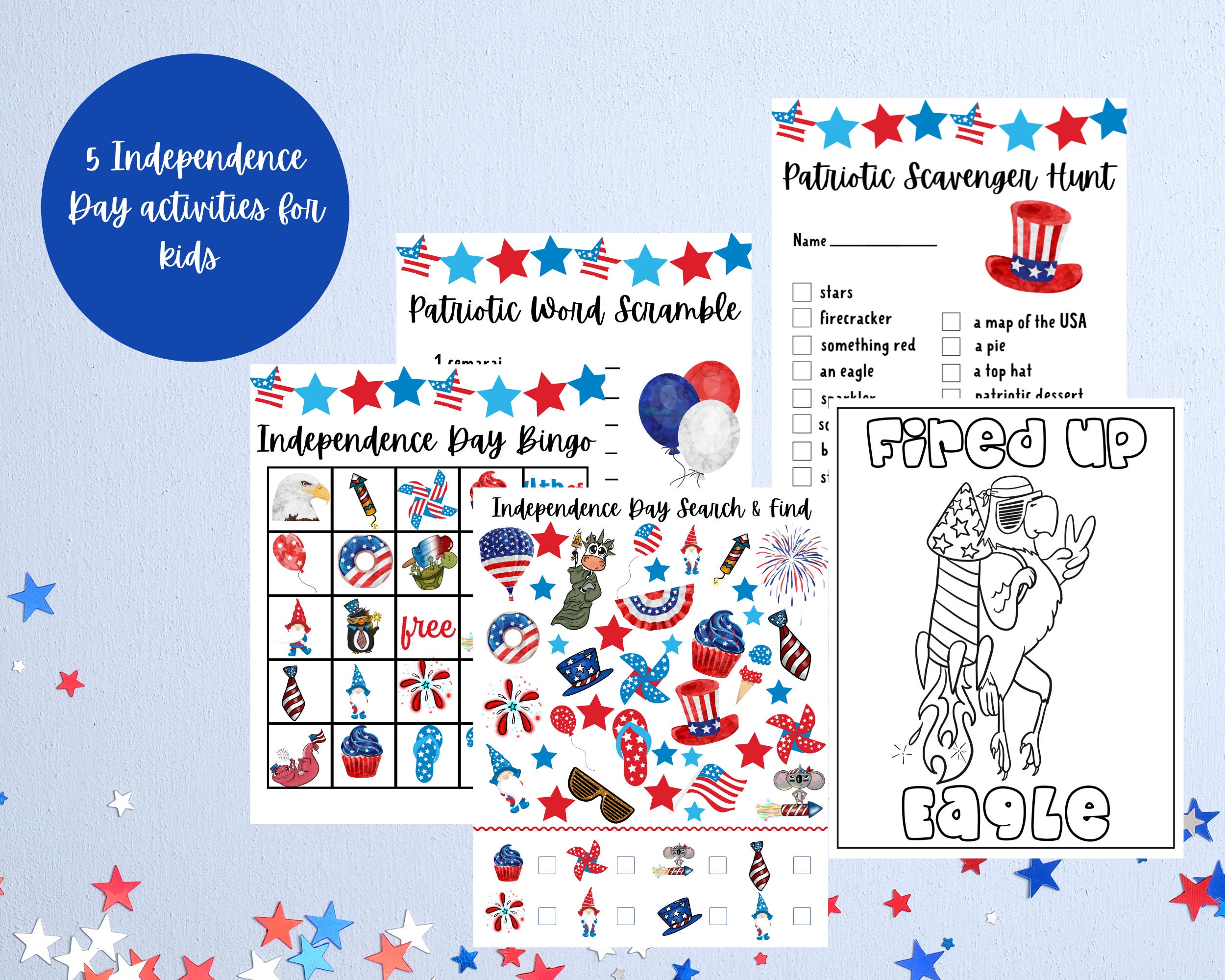 4th of July Activities for Kids, Independence Day Activity Printable ...