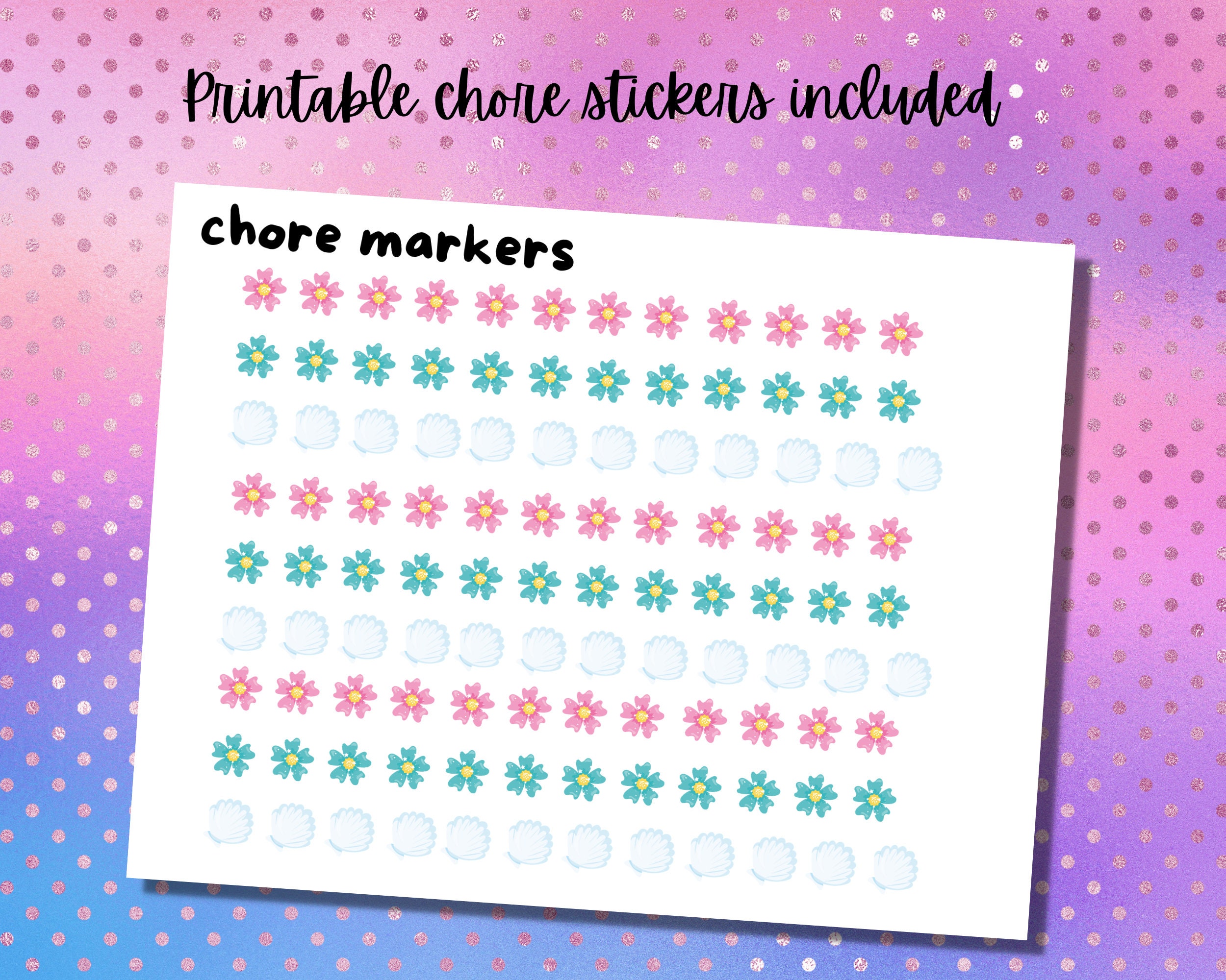 Printable Chore Chart for Kids, Mermaid Chore Chart, Digital Chore ...