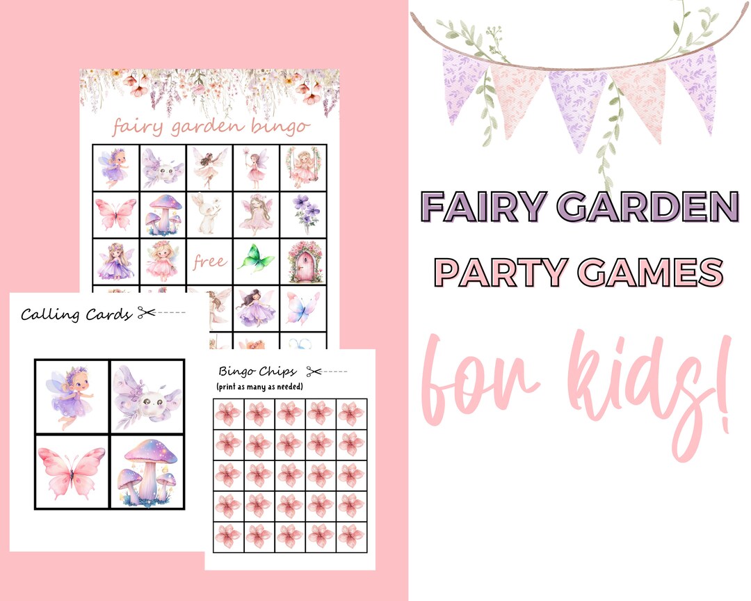 Fairy Garden Bingo Game, Birthday Activities for Kids, Fairy Activity ...