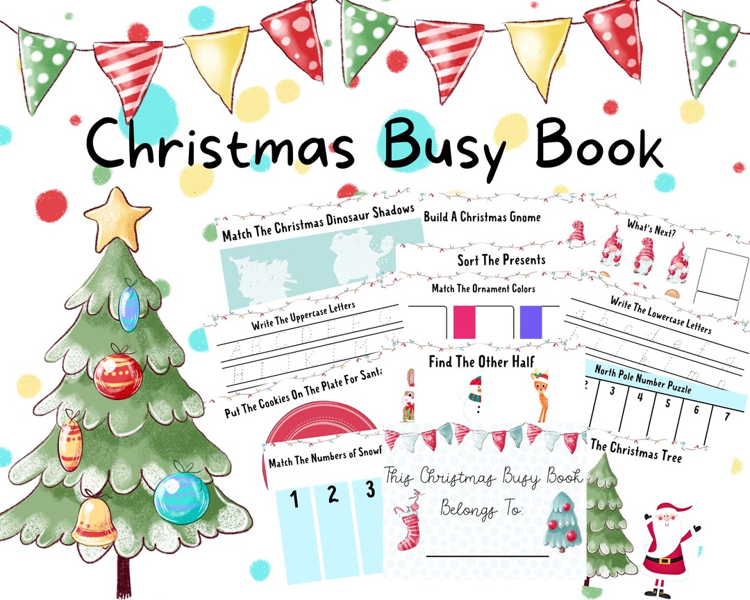 Christmas Busy Book, Printable Busy Book, Toddler Busy Book, Printable ...