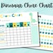 Printable Chore Chart for Kids, Dinosaur Chore Chart, Digital Chore ...